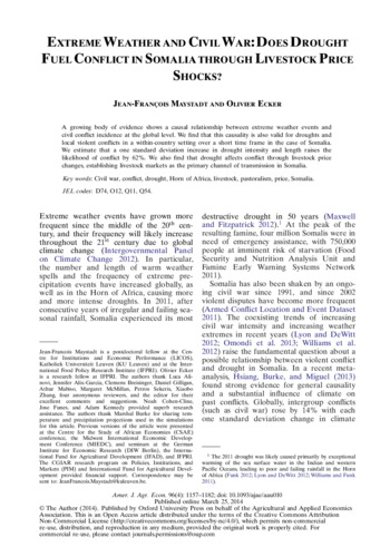 Extreme weather and civil war: Does drought fuel conflict in Somalia ...