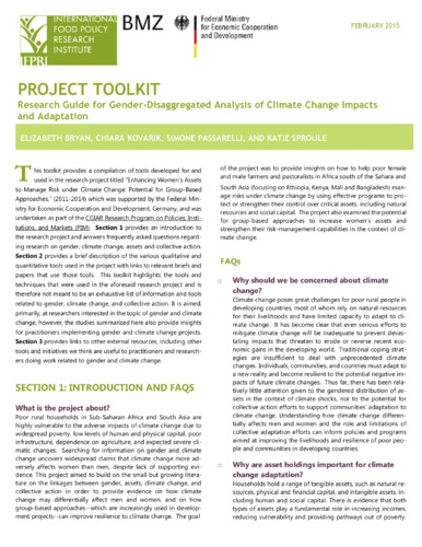 Research guide for gender-disaggregated analysis of climate change ...