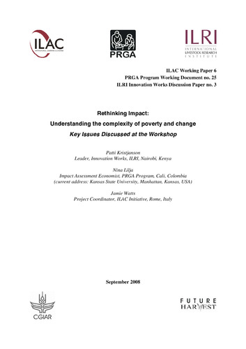 Rethinking impact: understanding the complexity of poverty and change ...