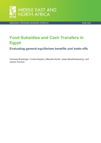 Food subsidies and cash transfers in Egypt: Evaluating general ...